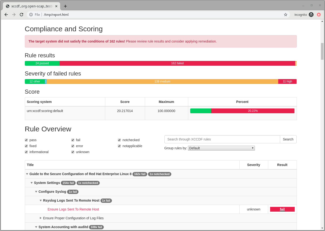 Exercise 1 7 OpenSCAP Security Compliance Scanning Red Hat Public 
